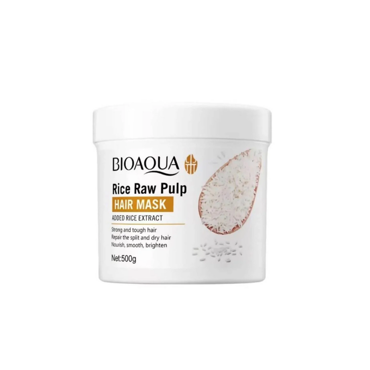 BIOAQUA Rice Raw Pulp Hair Mask - 500g – QasrJamal