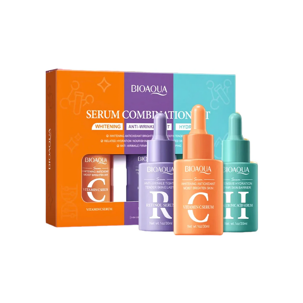 BIOAQUA Serum Combination Set (30ml×3) – QasrJamal