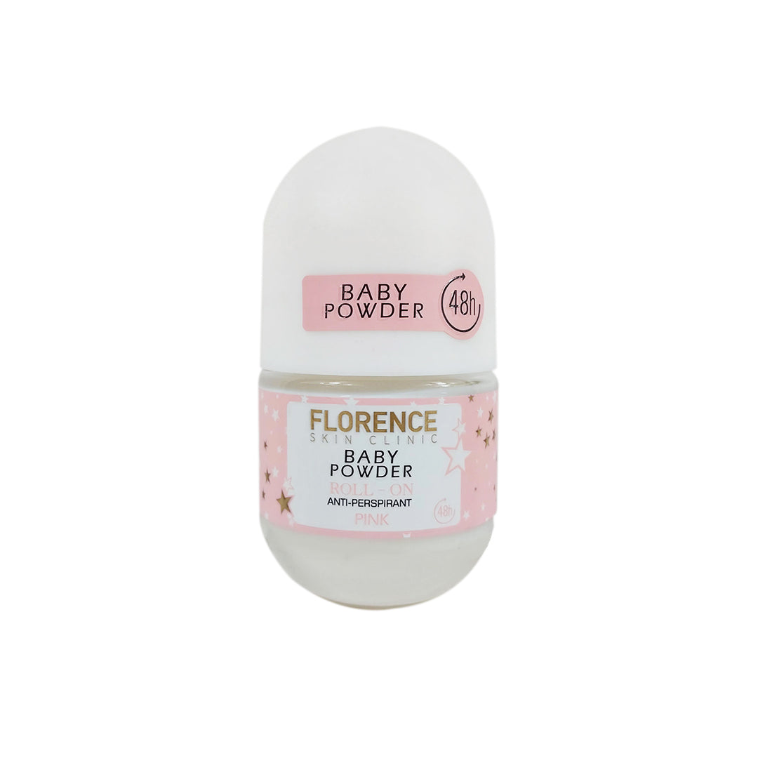 Florence Baby Powder Anti-Perspirant Pink Roll On - 50ml – QasrJamal