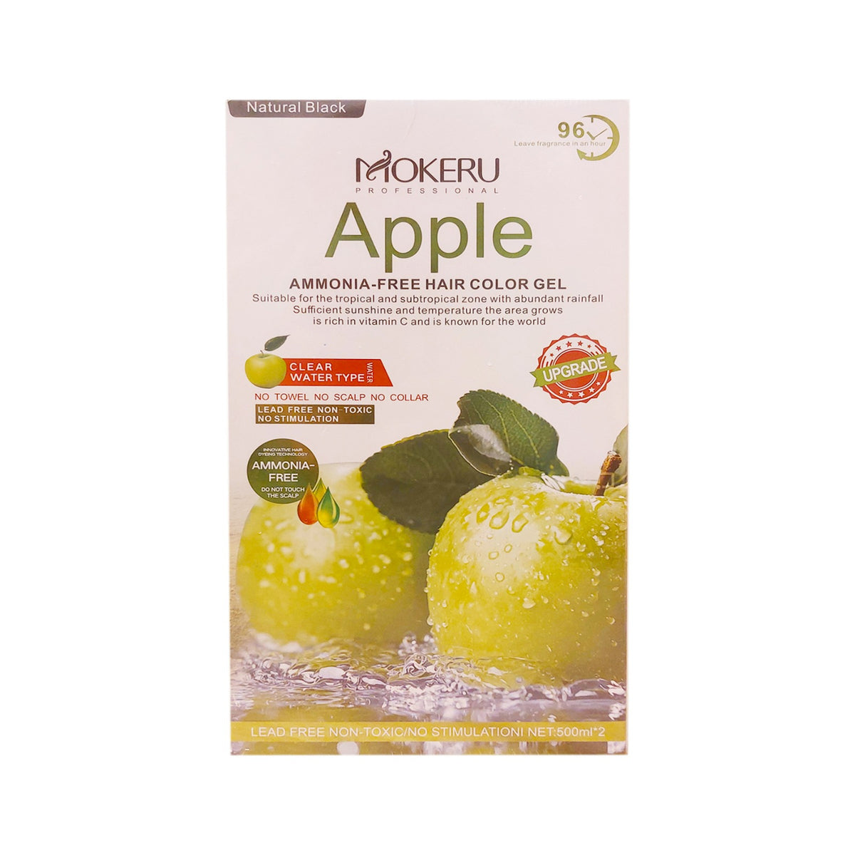 Mokeru Apple Amonia Free Hair Color Gel - 500ml*2 Natural Black – QasrJamal