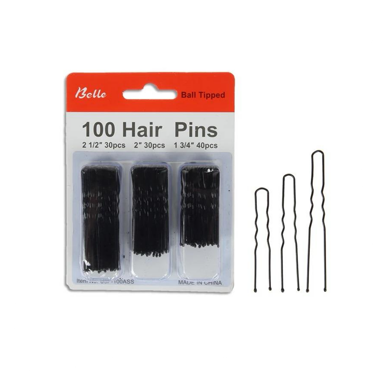 100 U Pins for Hair in 3 Different Sizes – QasrJamal