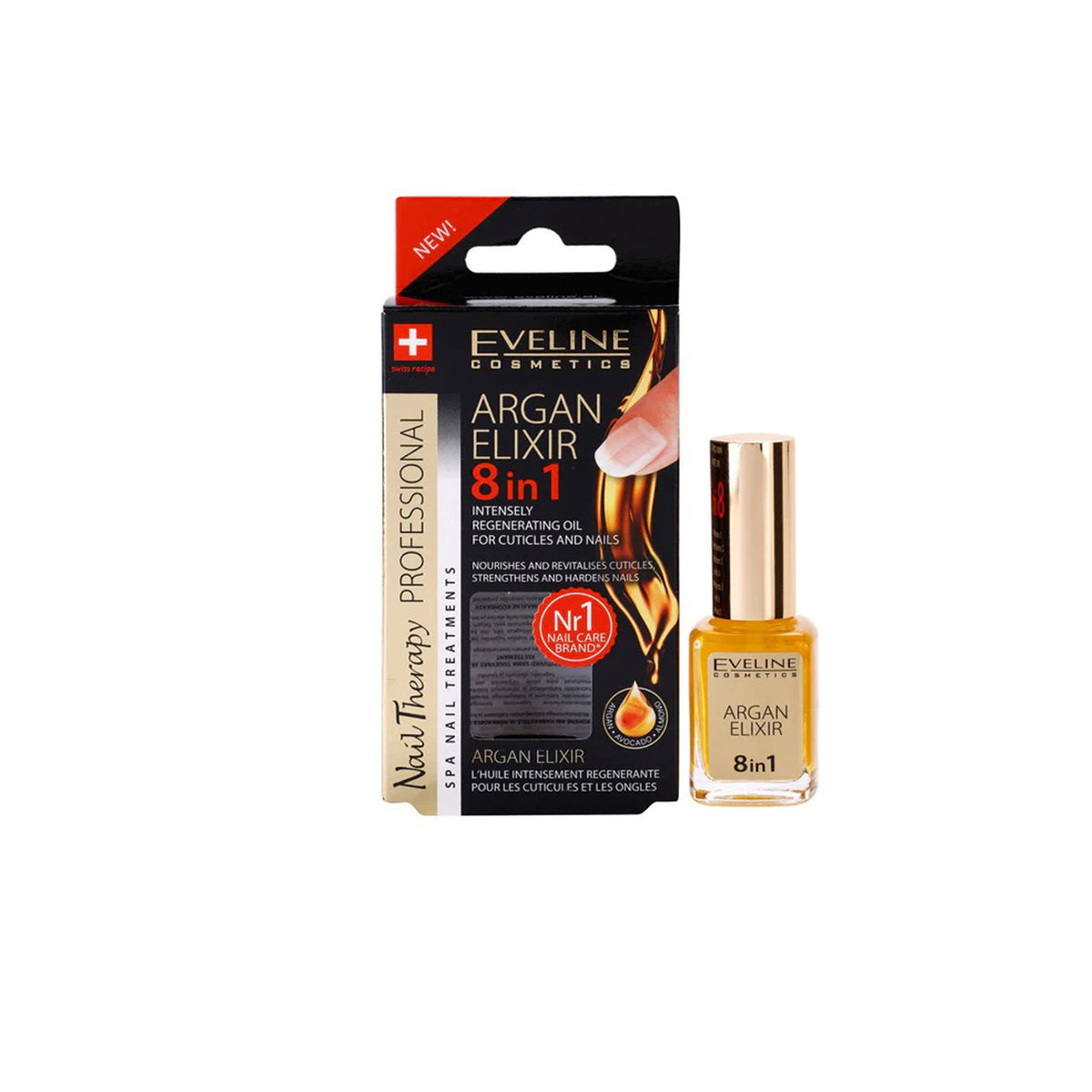 EVELINE ARGAN ELIXIR 8 IN 1 FOR NAILS - 12 ml – QasrJamal